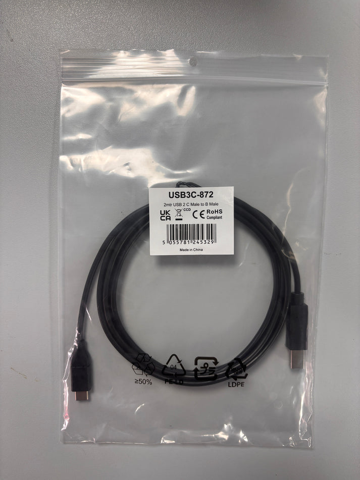 2 meter USB 2 C Male to B Male Cable – Clubtek
